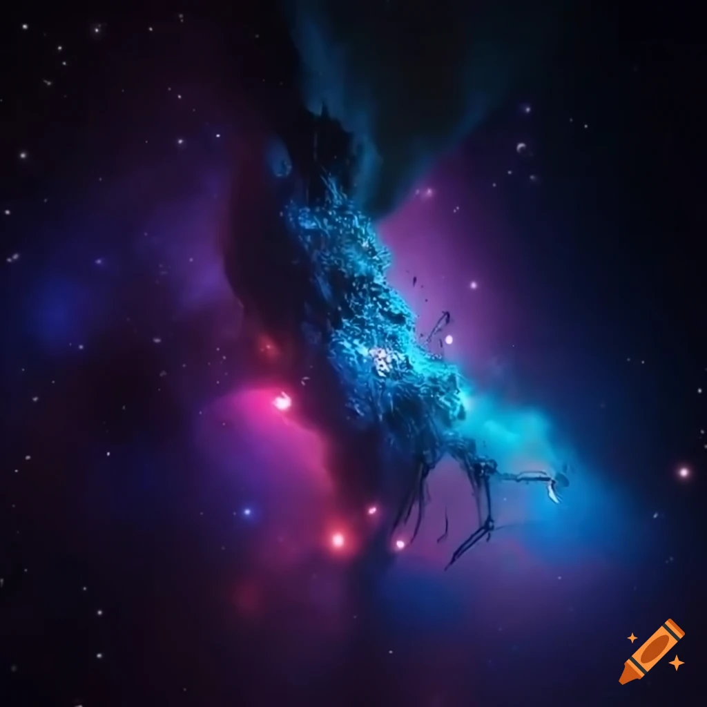 4k image of musical instruments emerging from a rift in space on Craiyon