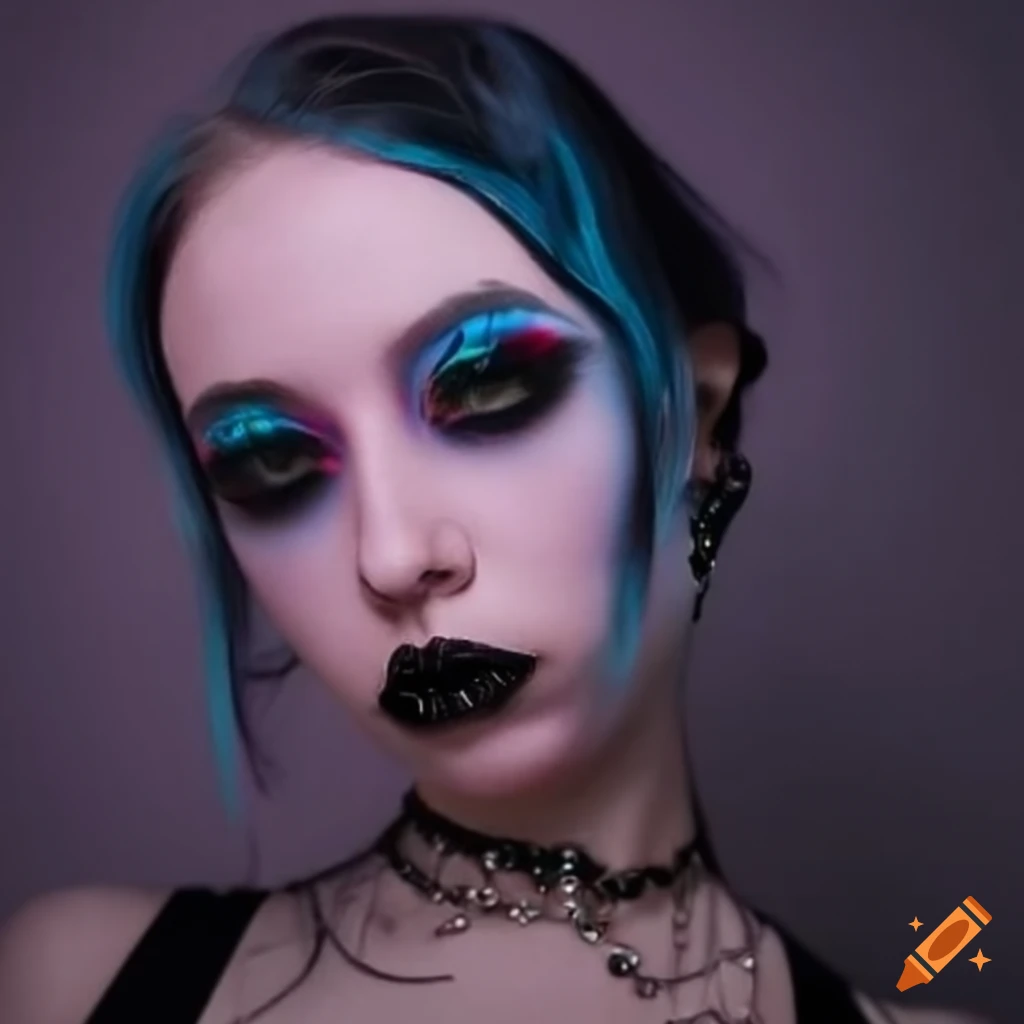 Holographic goth girl