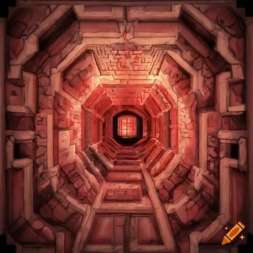 Red maze dungeon map