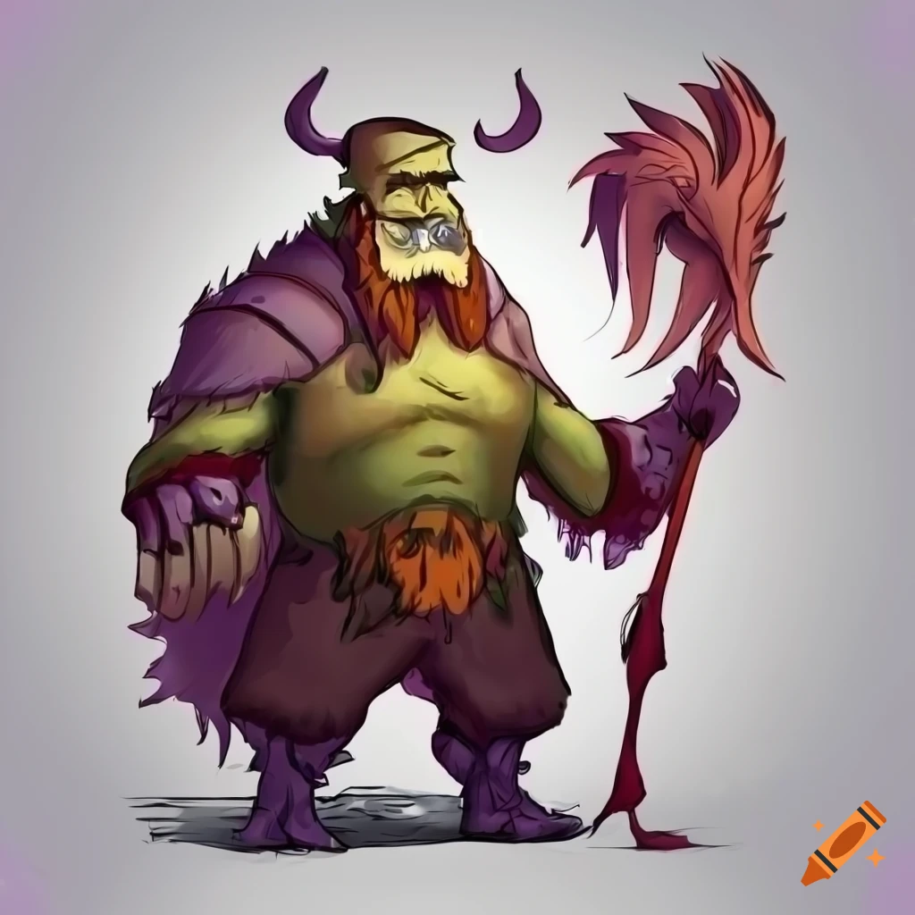 Illustration of grokk the gullible, a bearded dwarf