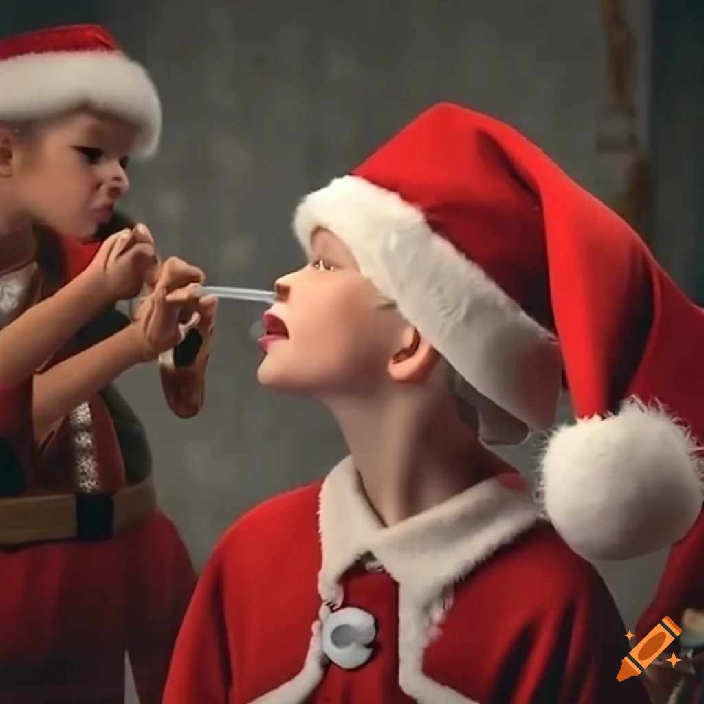 Santa's elves working hard on Craiyon