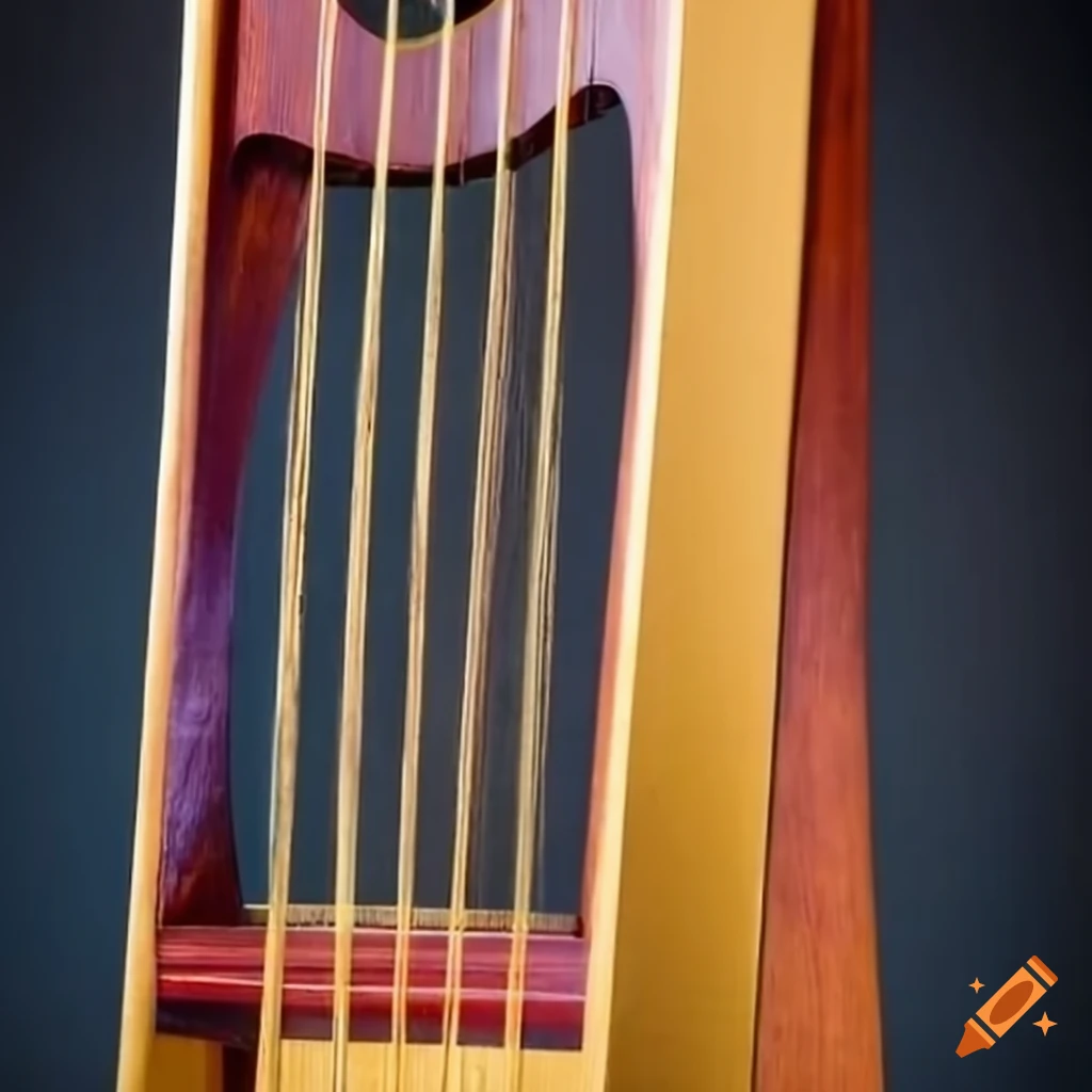 Rubber band harp made from peruvian cajon on Craiyon