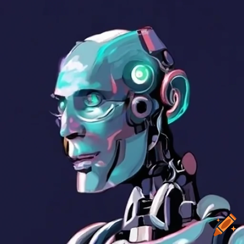 Image of a robotic man on Craiyon
