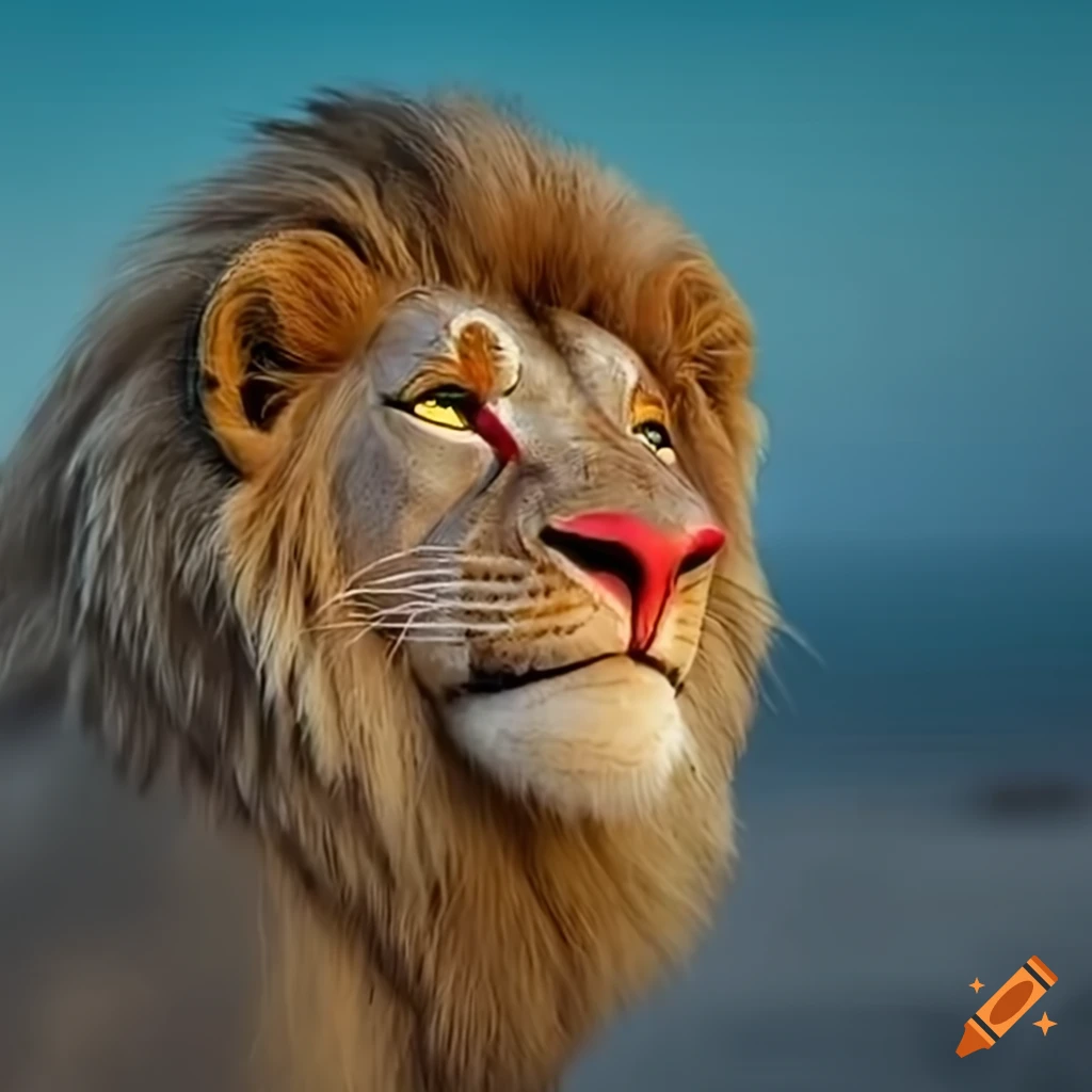 Rafiki holding simba in the lion king