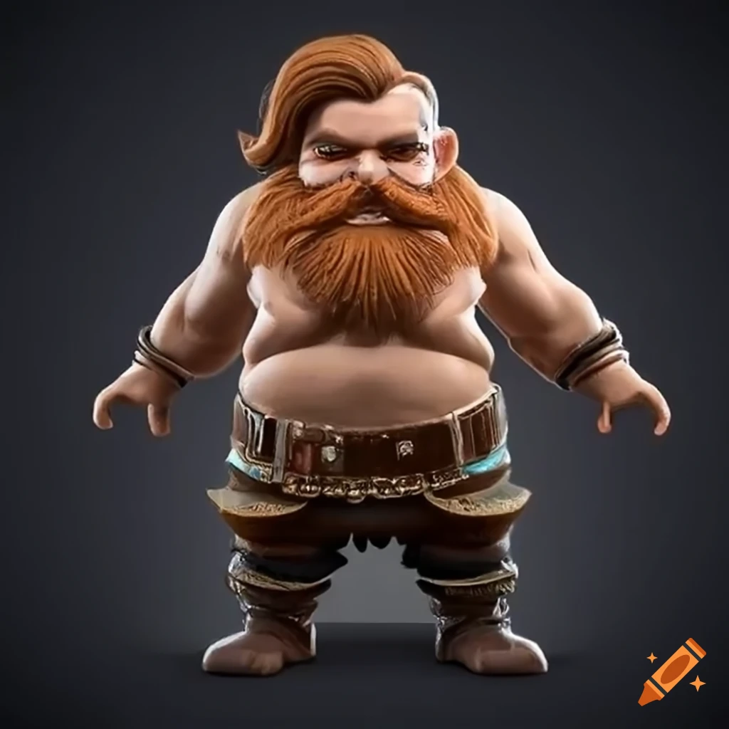 Cartoon image of a dwarf with a braided beard