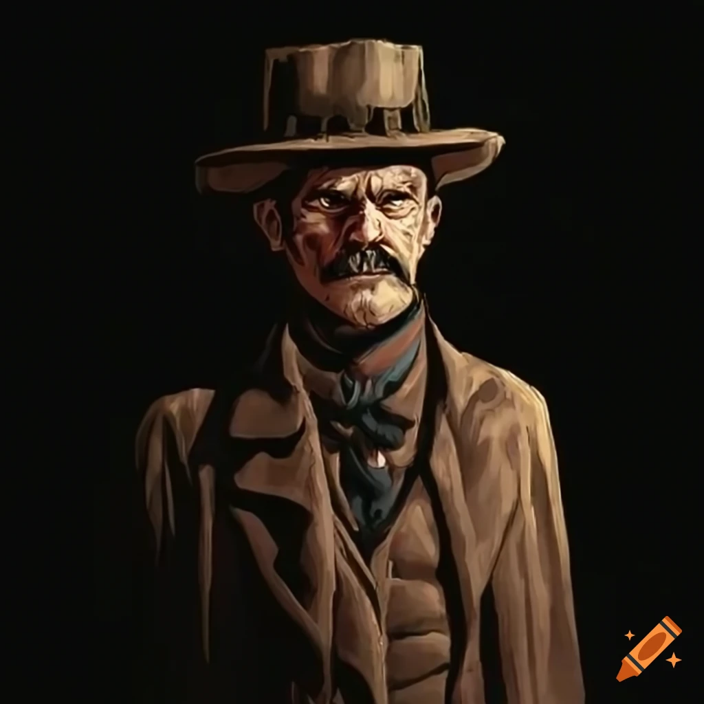 Portrait of a one-eyed gunfighter from the old west on Craiyon