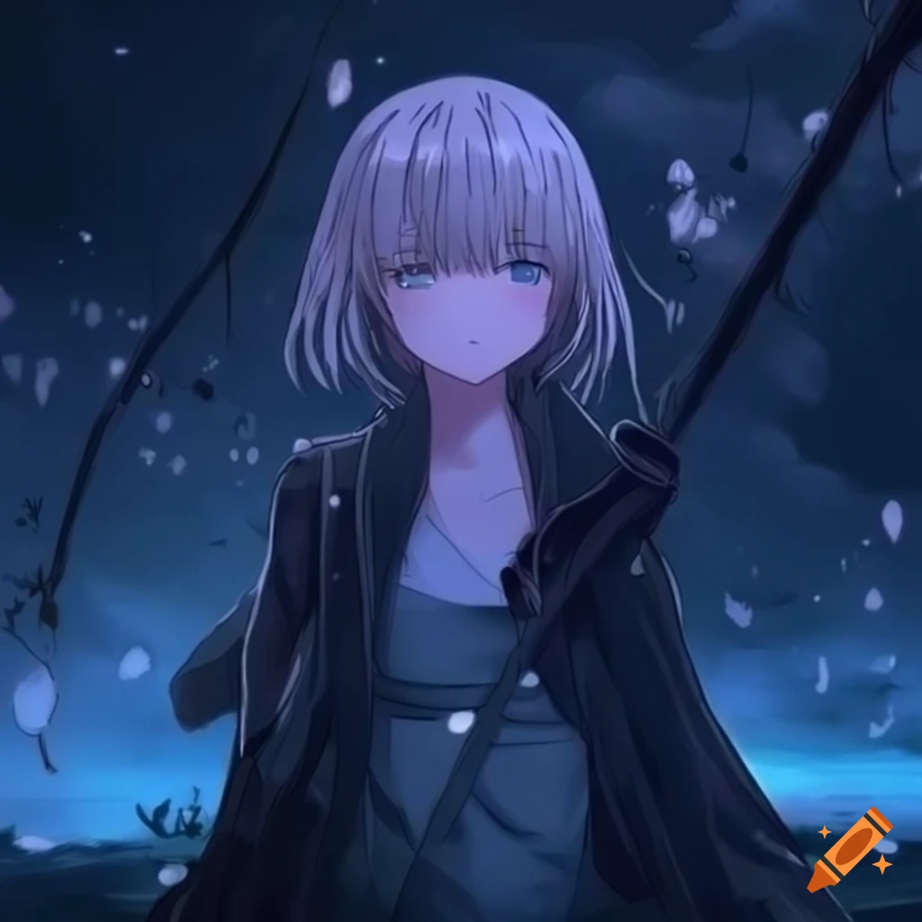 Stunning artwork of a contemplative anime girl in the rain on Craiyon