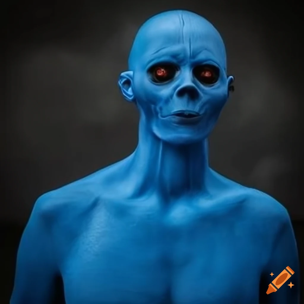 Blue humanoid ghost on Craiyon