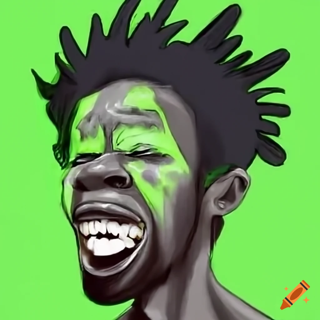 Cartoon character with exaggerated features and colorful outfit