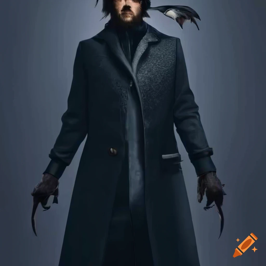 Man with long bird claws