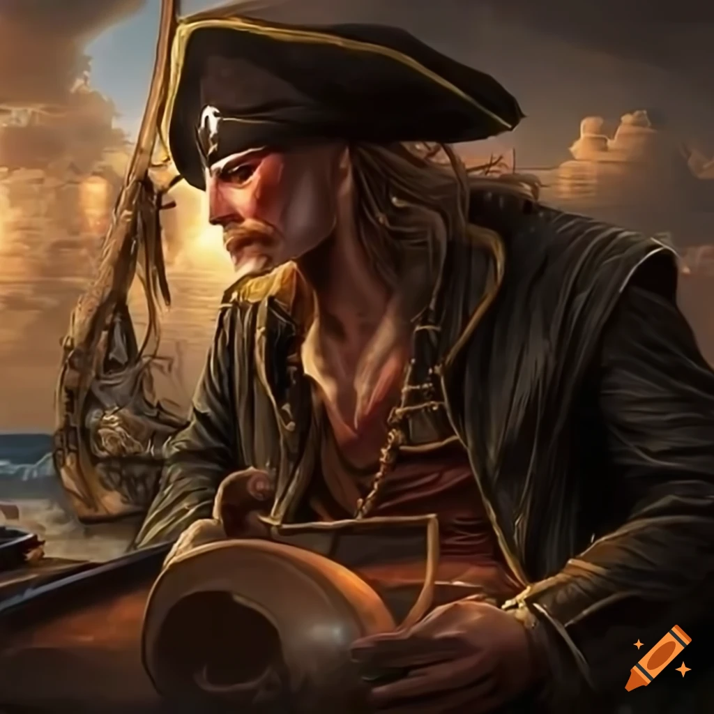 Realistic hd 4k artwork of a pirate on Craiyon