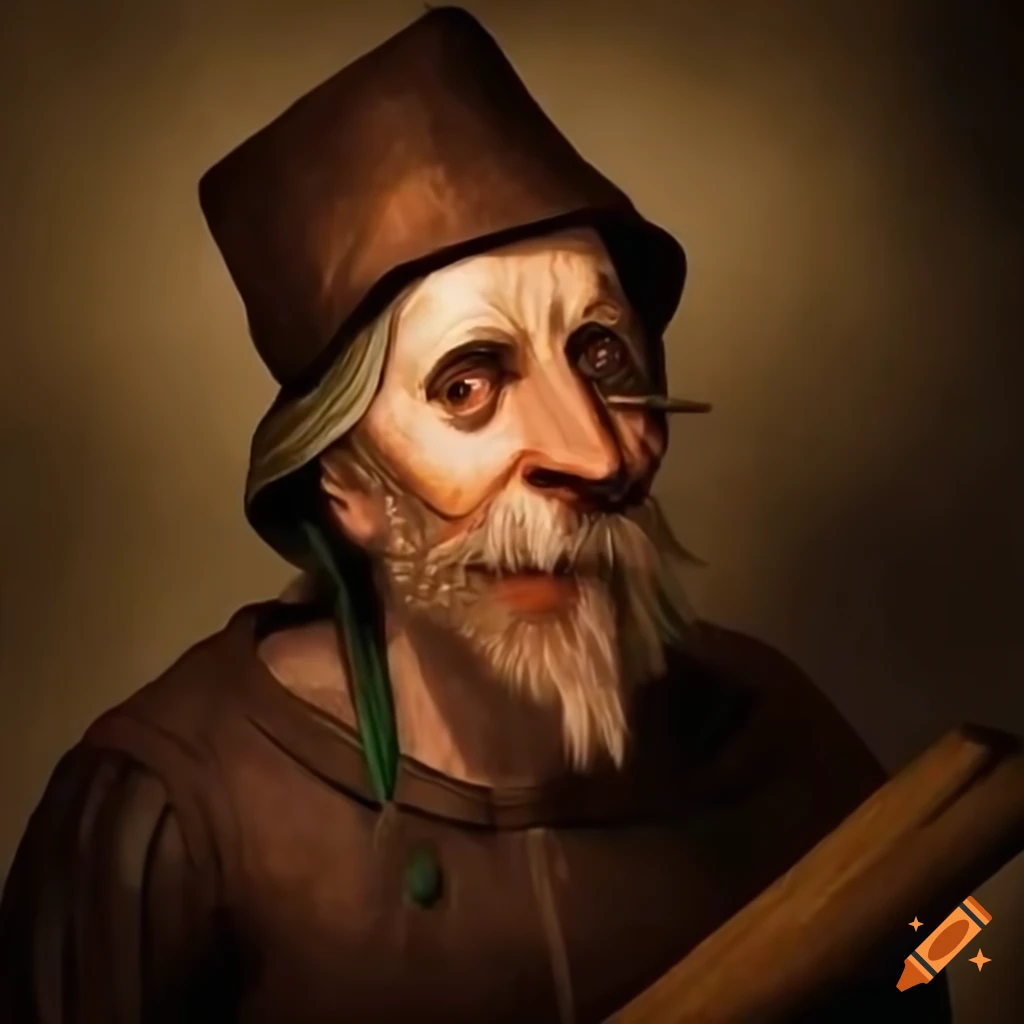 Medieval merchant on a market square