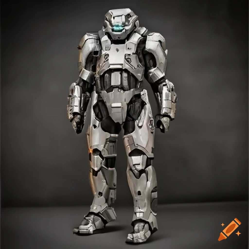 Sci-fi power armor soldier in full body armor