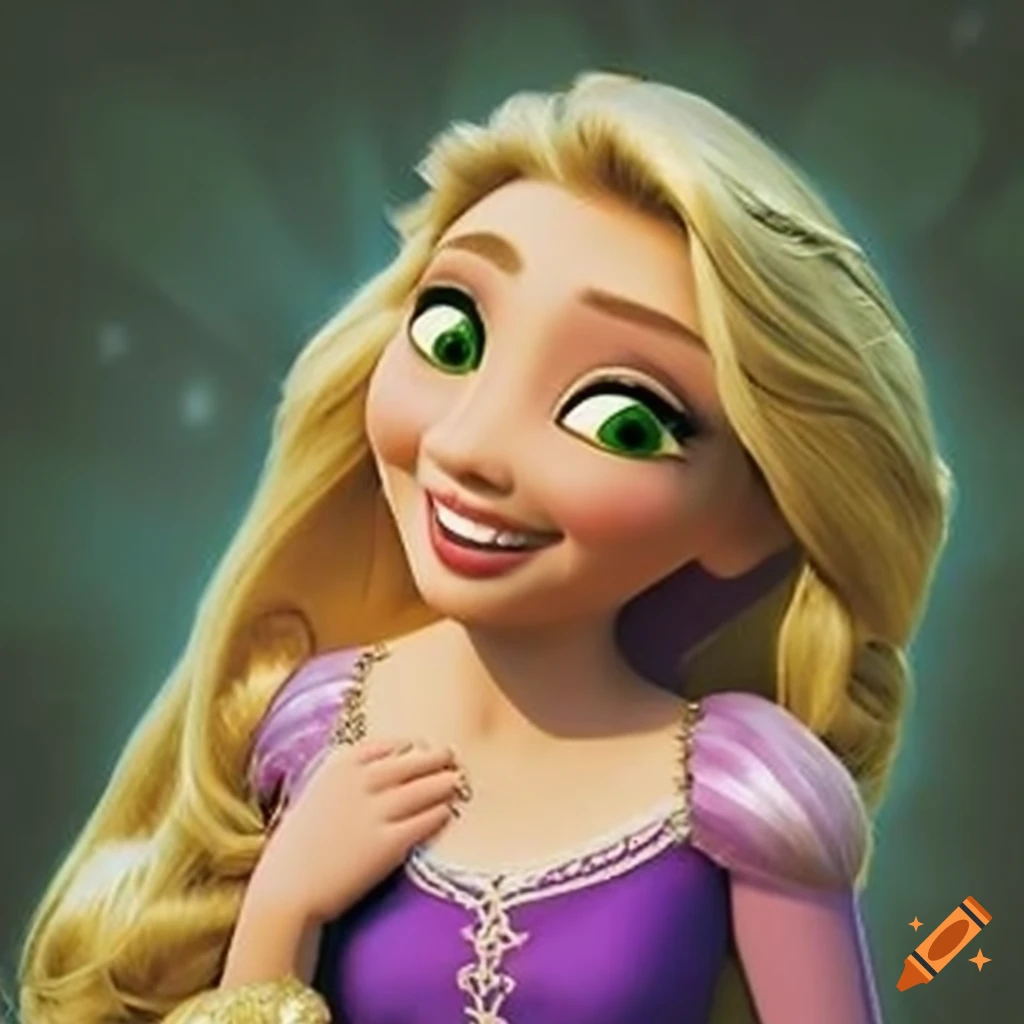 3d rapunzel disney princess with long blond hair