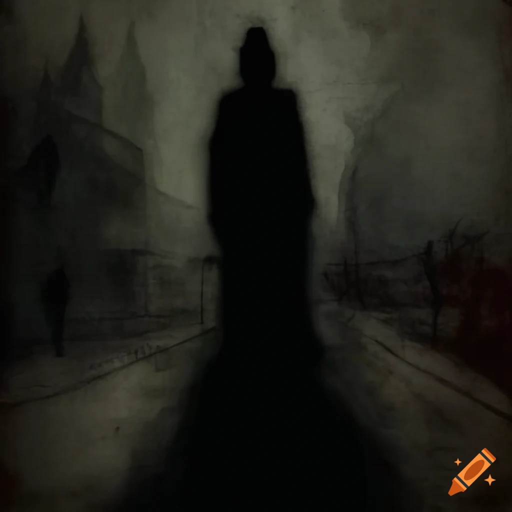 Creepy dark figure shadow in london