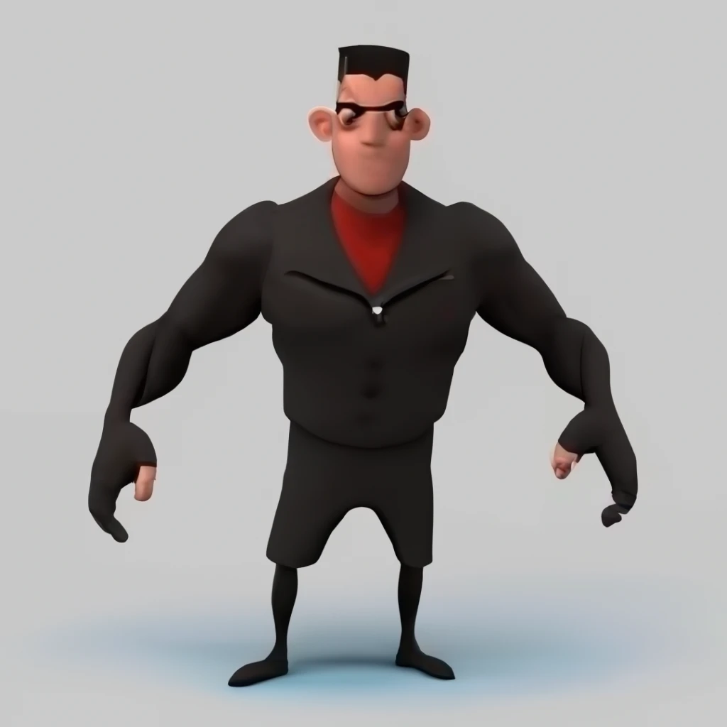 3d cartoon model in t-pose ready for animation