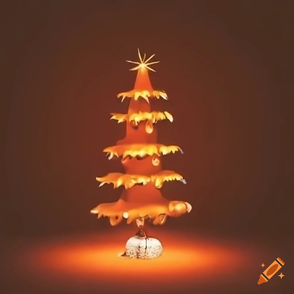 Orange colored christmas tree