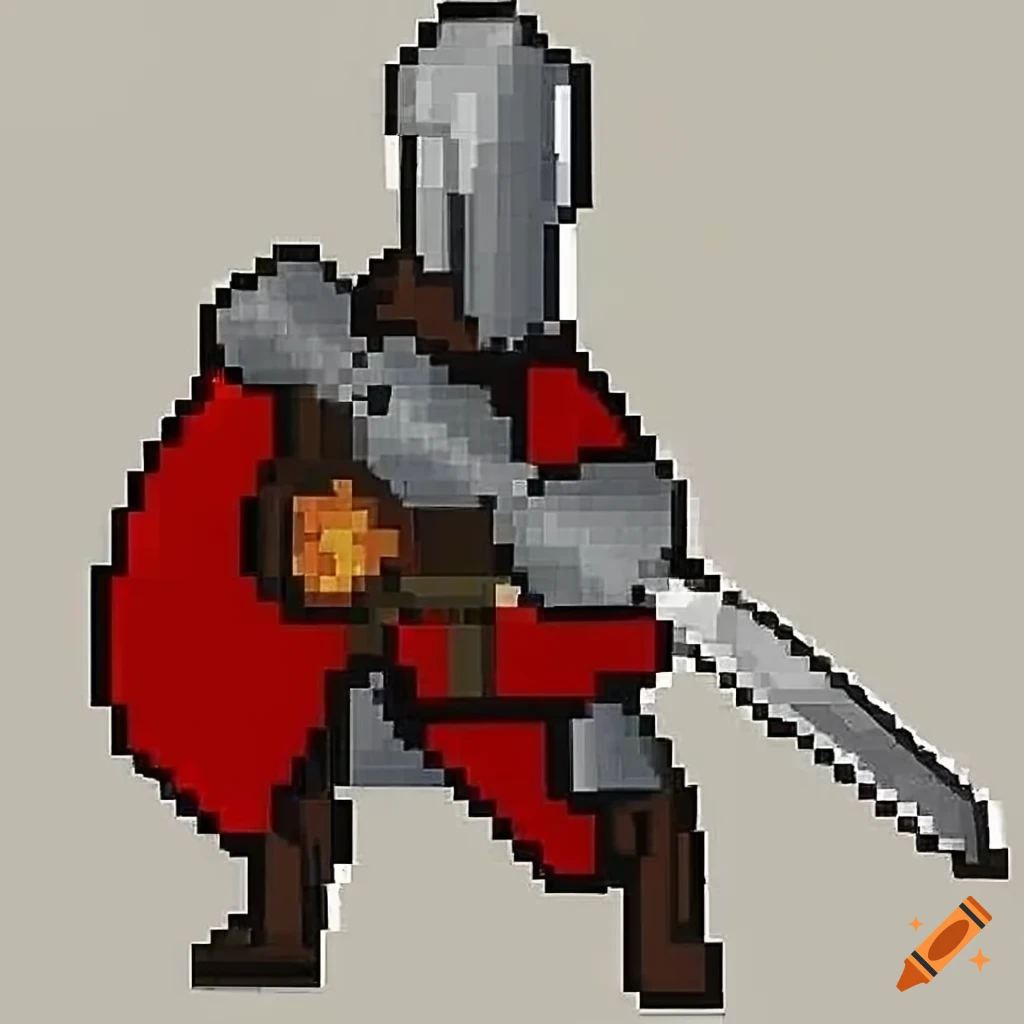 8-bit medieval warrior artwork