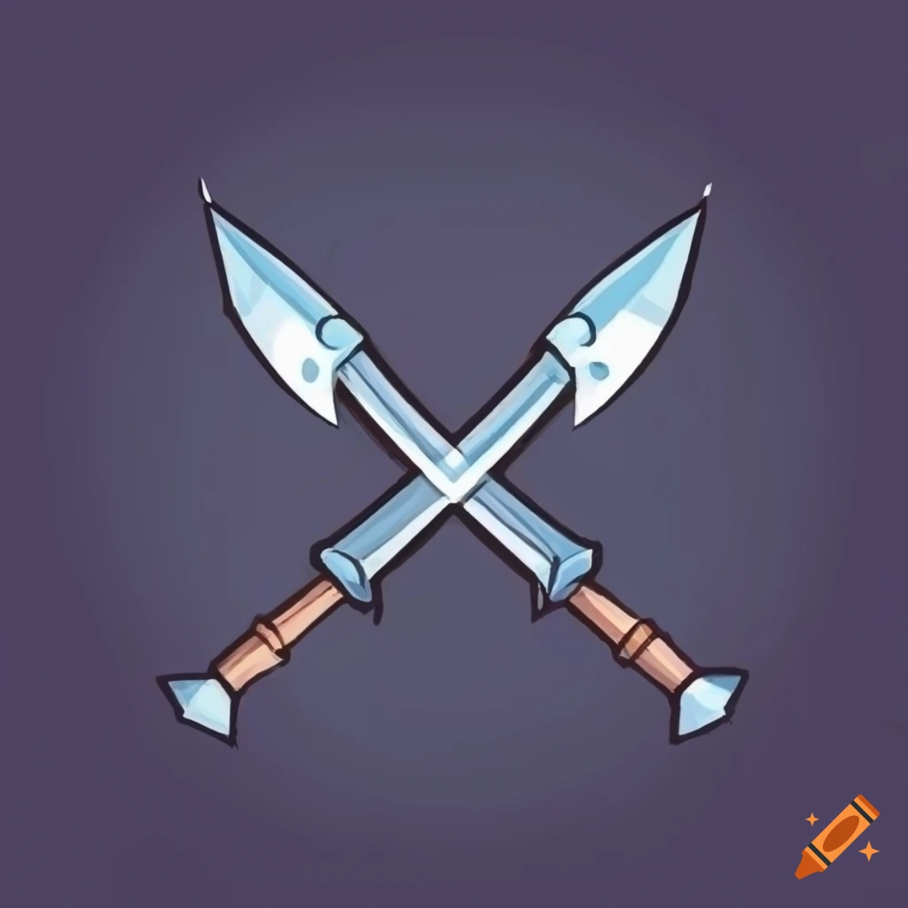 Symbolic illustration of crossed sword and spear