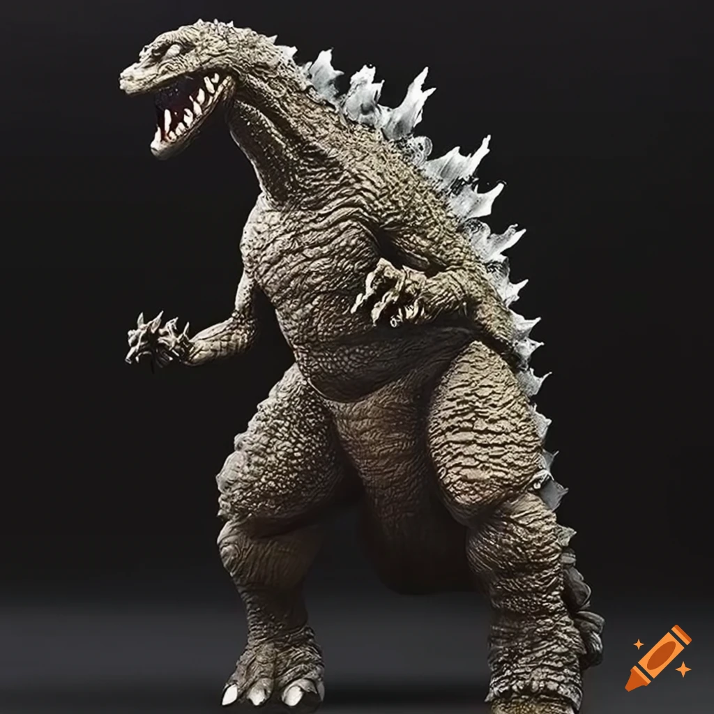 Design of godzilla by ray harryhausen on Craiyon