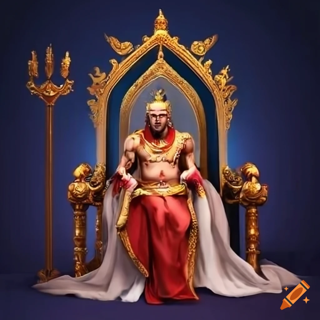 Royal god man lying on a throne