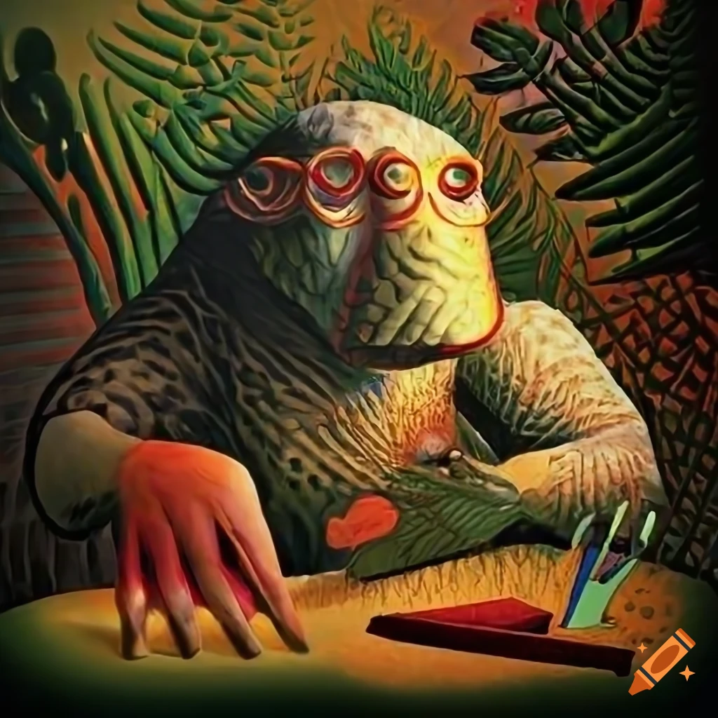 Colorful 3d illustration of a medieval bestiary on Craiyon