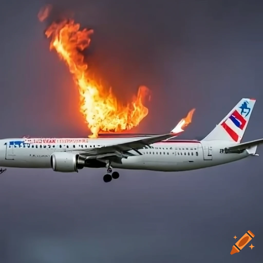 Picture of an airbus with a fire problem