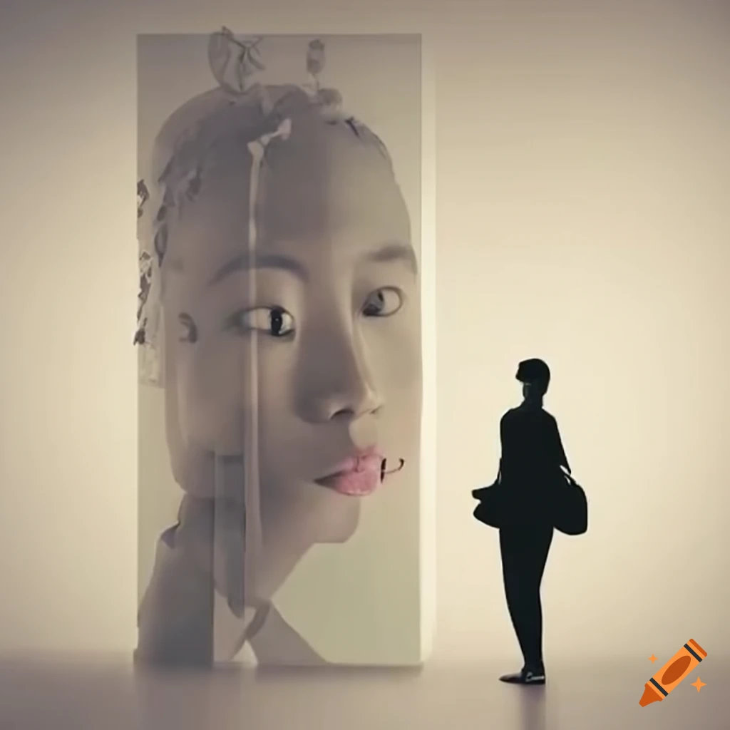 Representation of asian figure navigating culture and language barriers