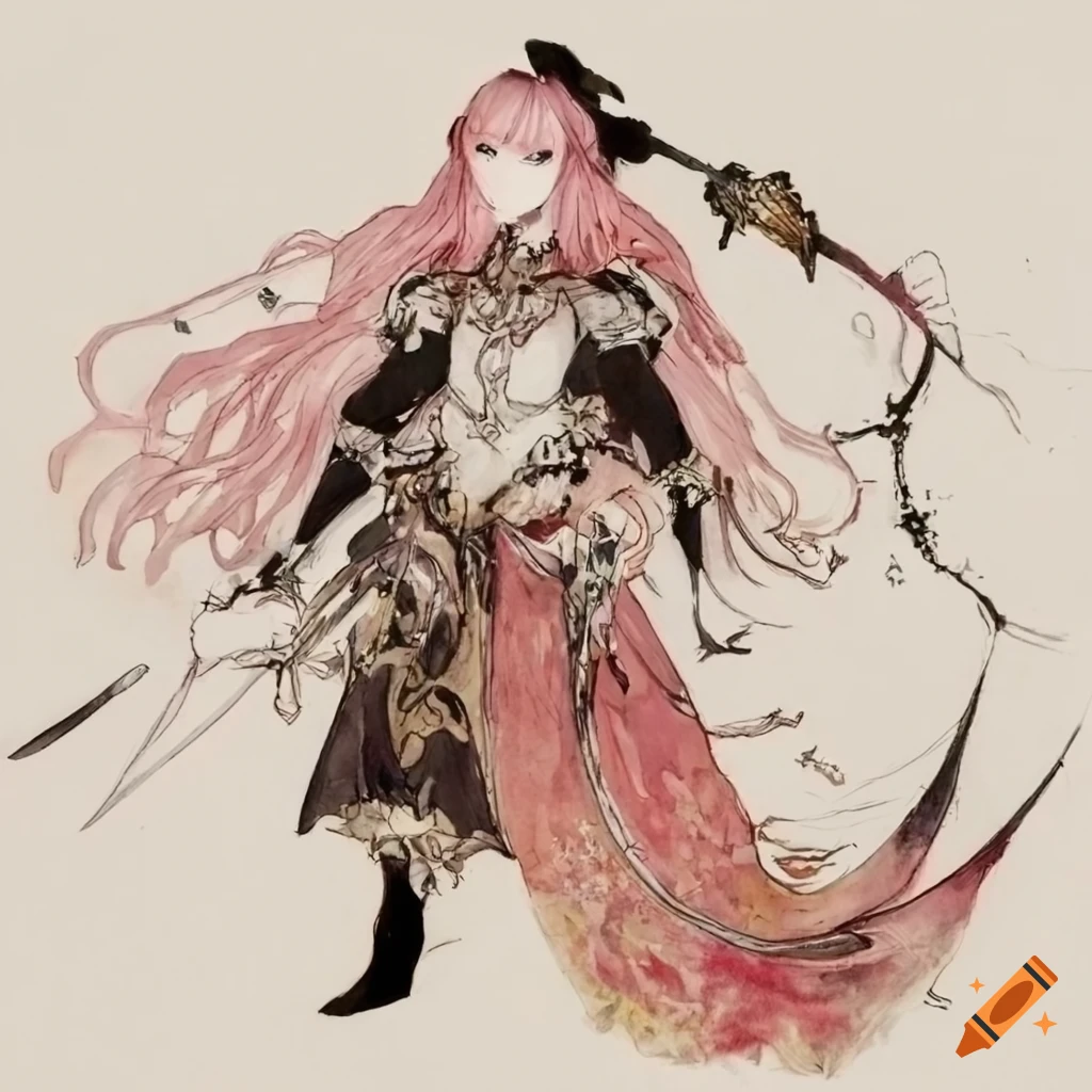 Astolfo character concept art by yoshitaka amano on Craiyon