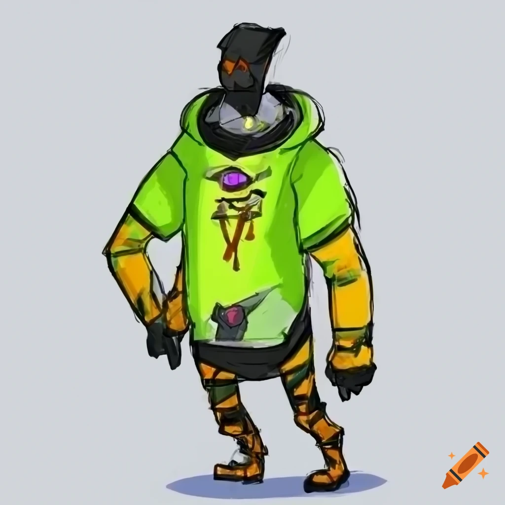 Sketch of a character in full body view