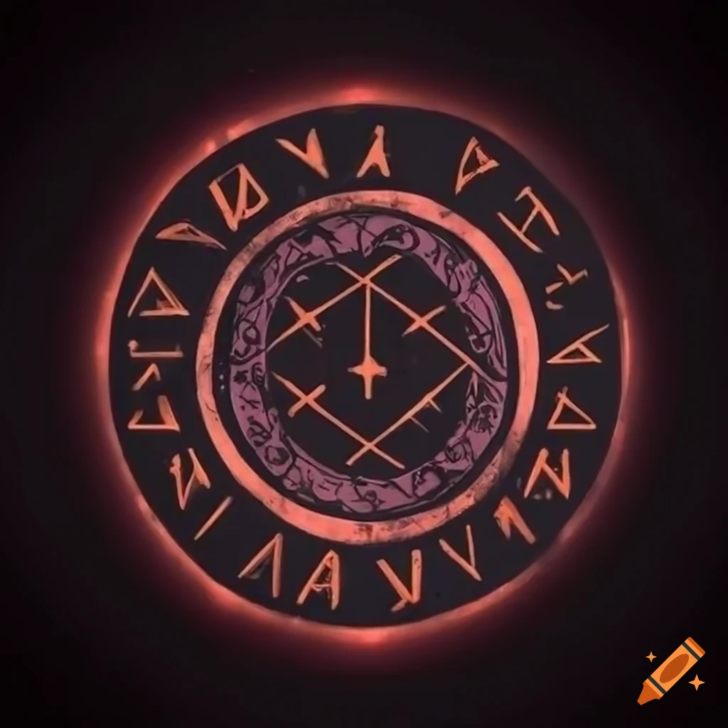 Symbol of a magical circle with runes