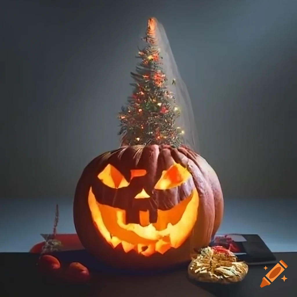 Santa Claus carving a pumpkin on Craiyon