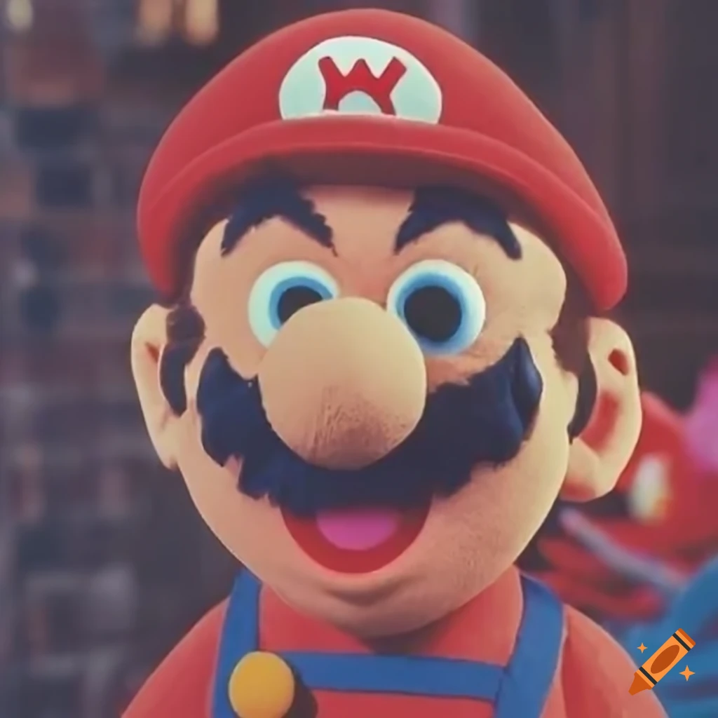 Image of mario as a sesame street muppet
