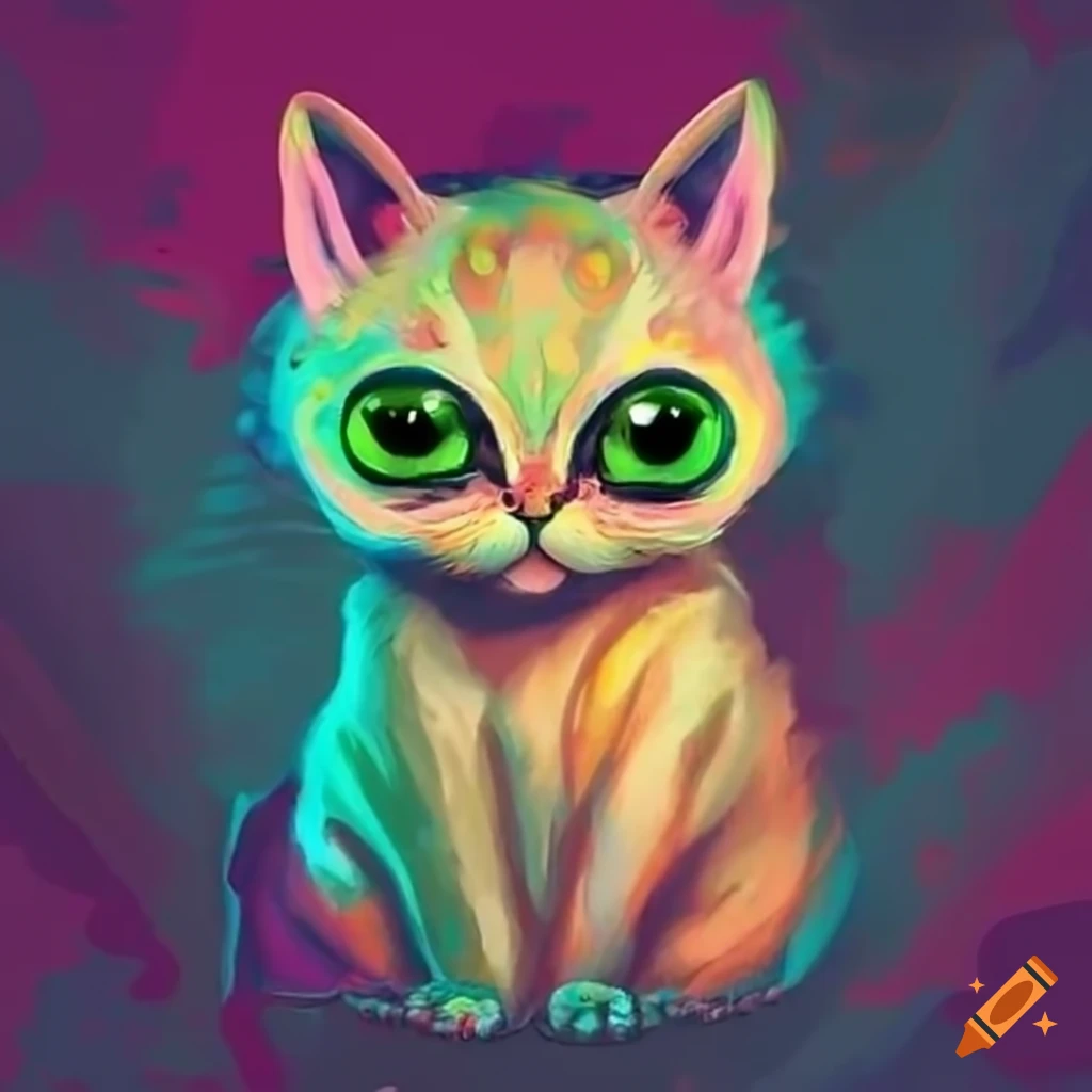 Cute alien cat on Craiyon