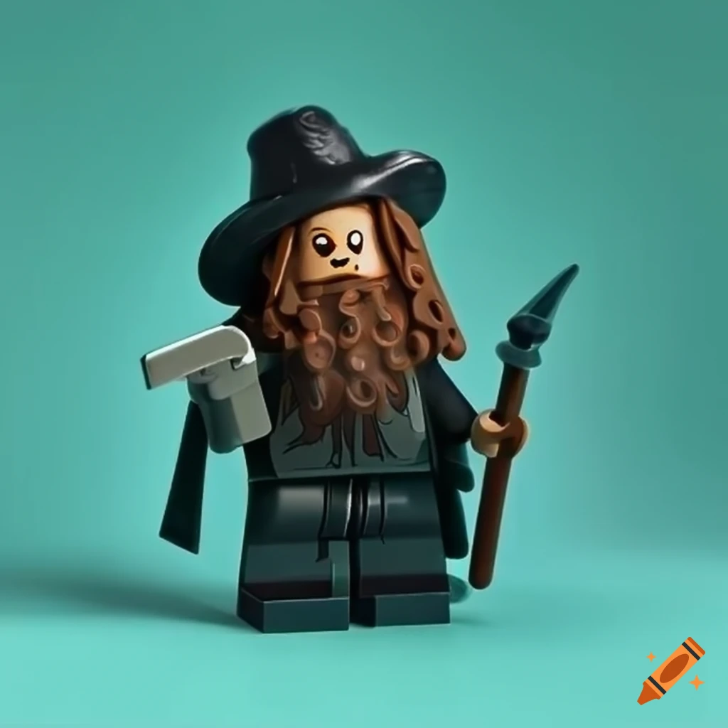 Lego minifig shadow wizard in a forest