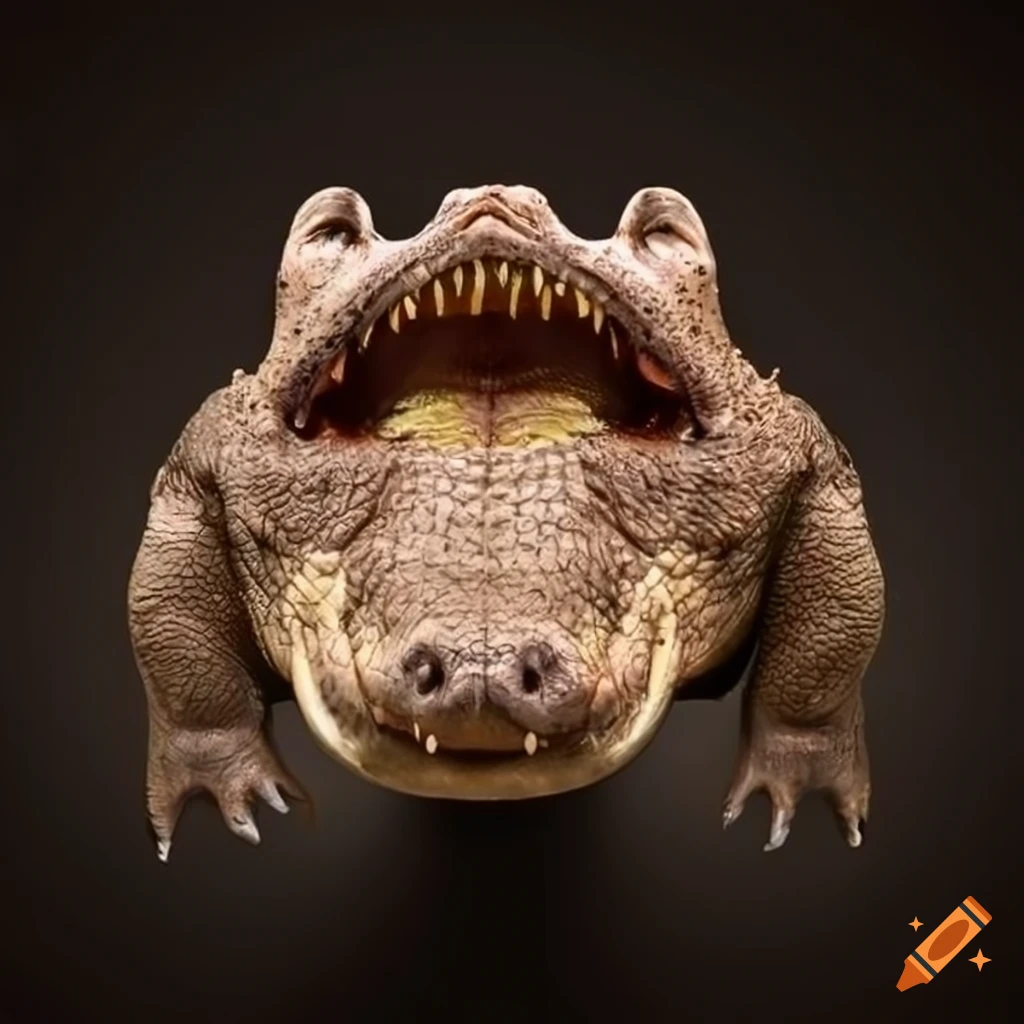 Image of an alligator with pig snout