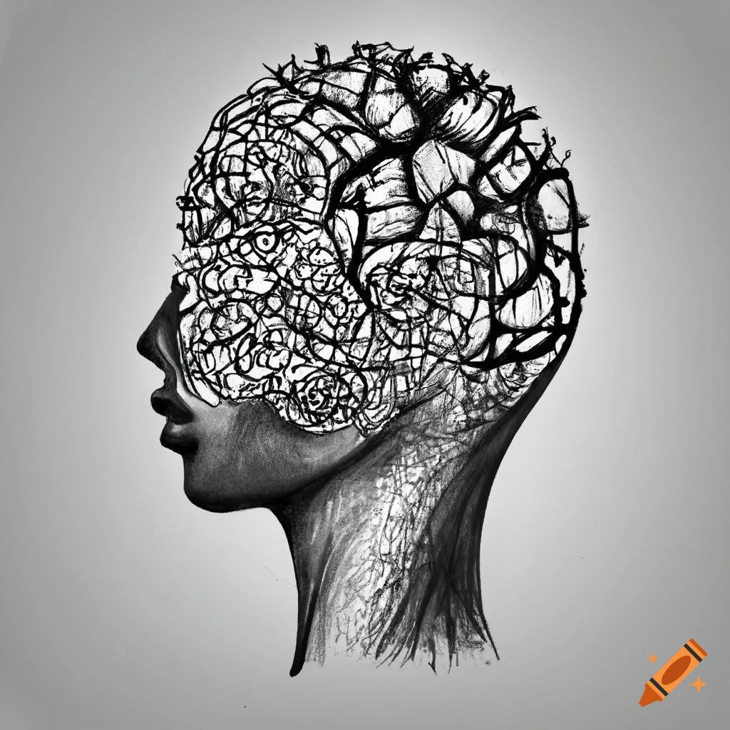 Illustration representing mental health concept on Craiyon