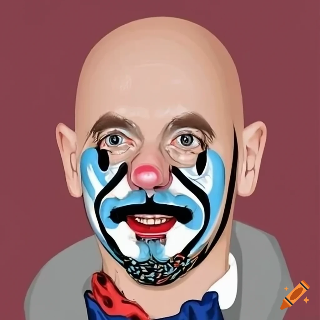 Erik ten hag wearing clown makeup on Craiyon