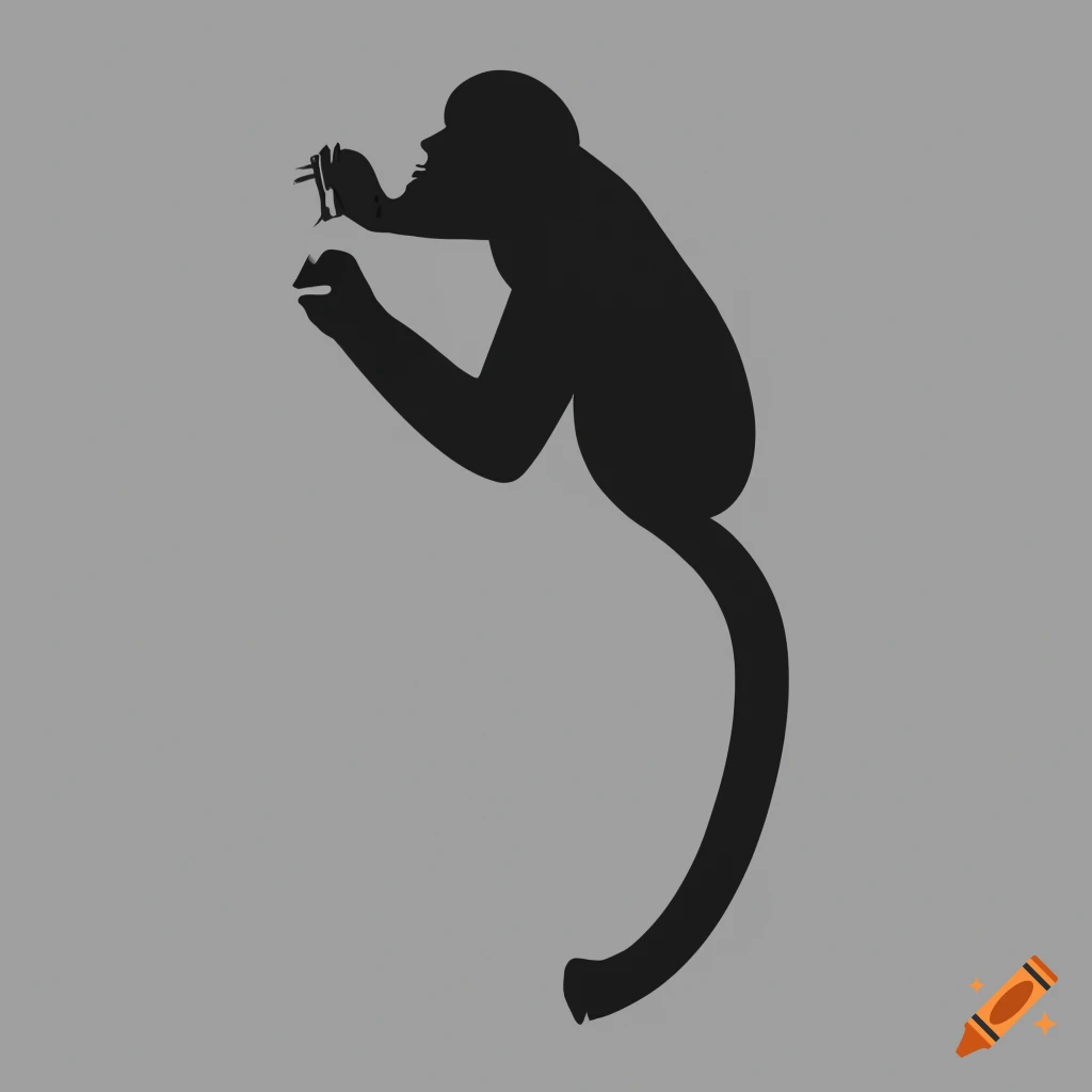 Black silhouette of an ape