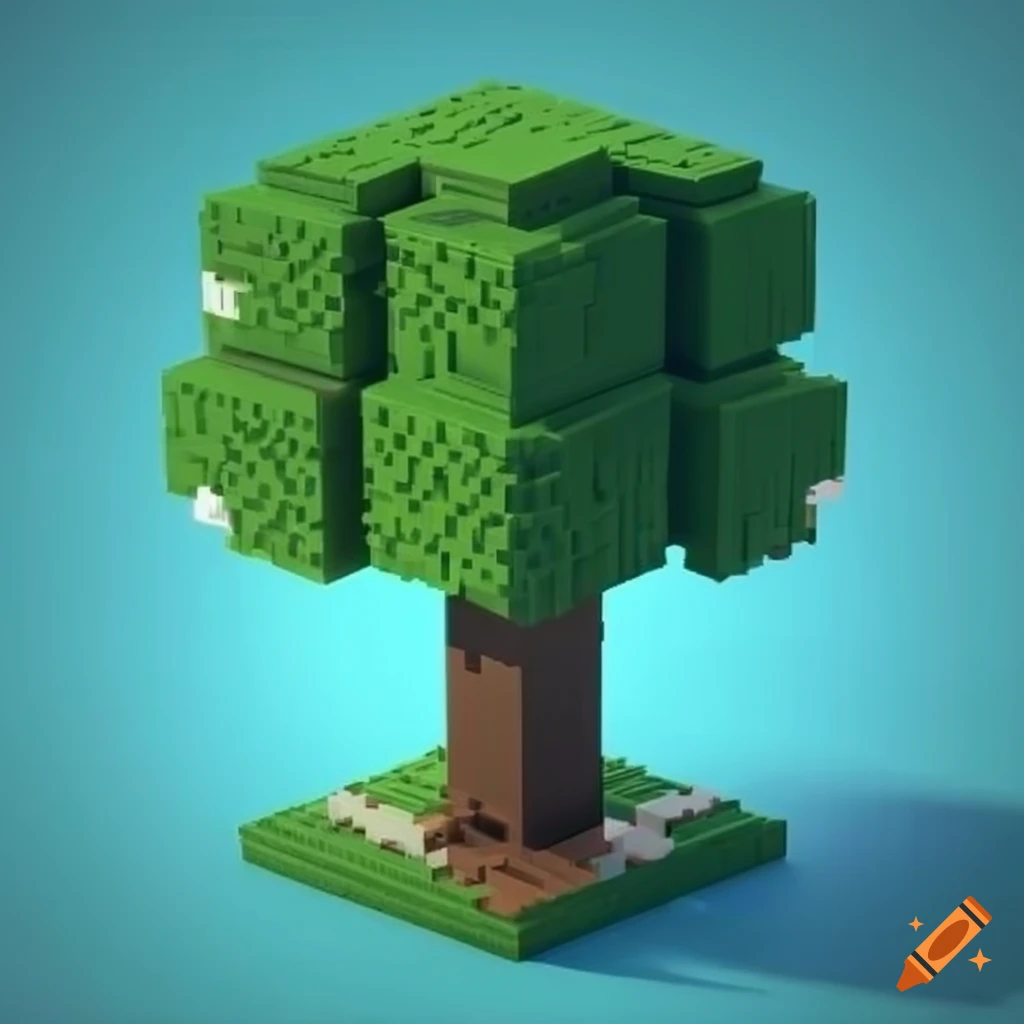 Voxel art of a tree
