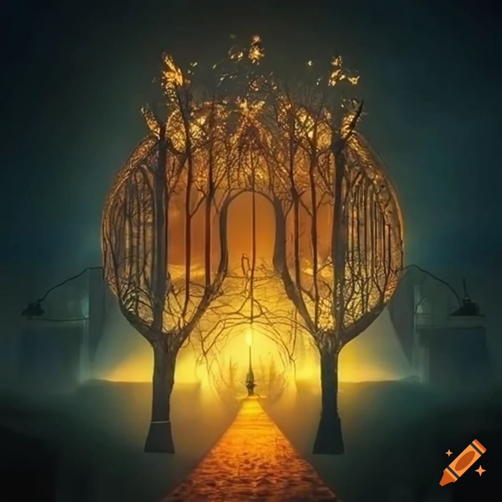 Surrealistic park with unique creatures and fantastical elements on Craiyon