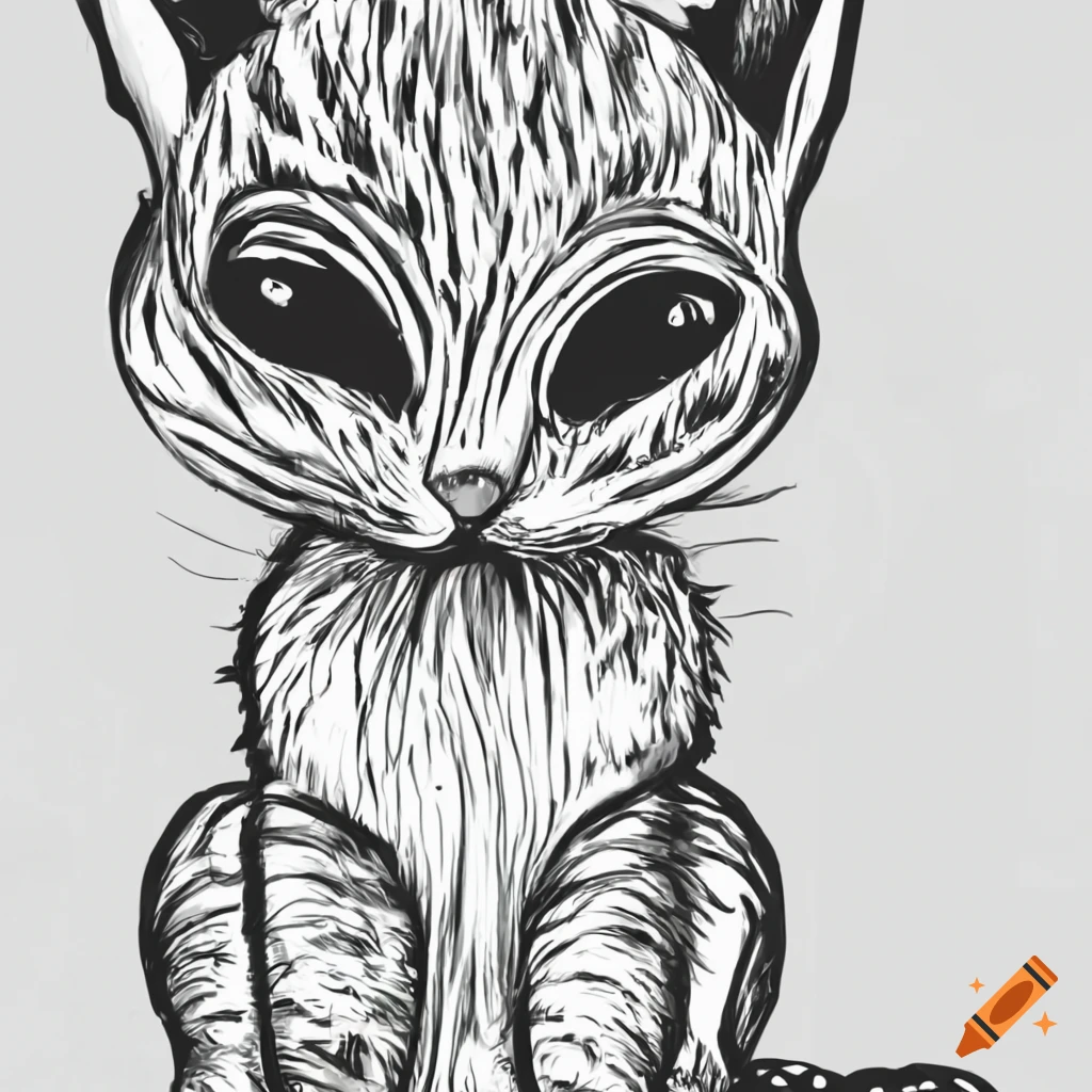 Cute alien cat on Craiyon