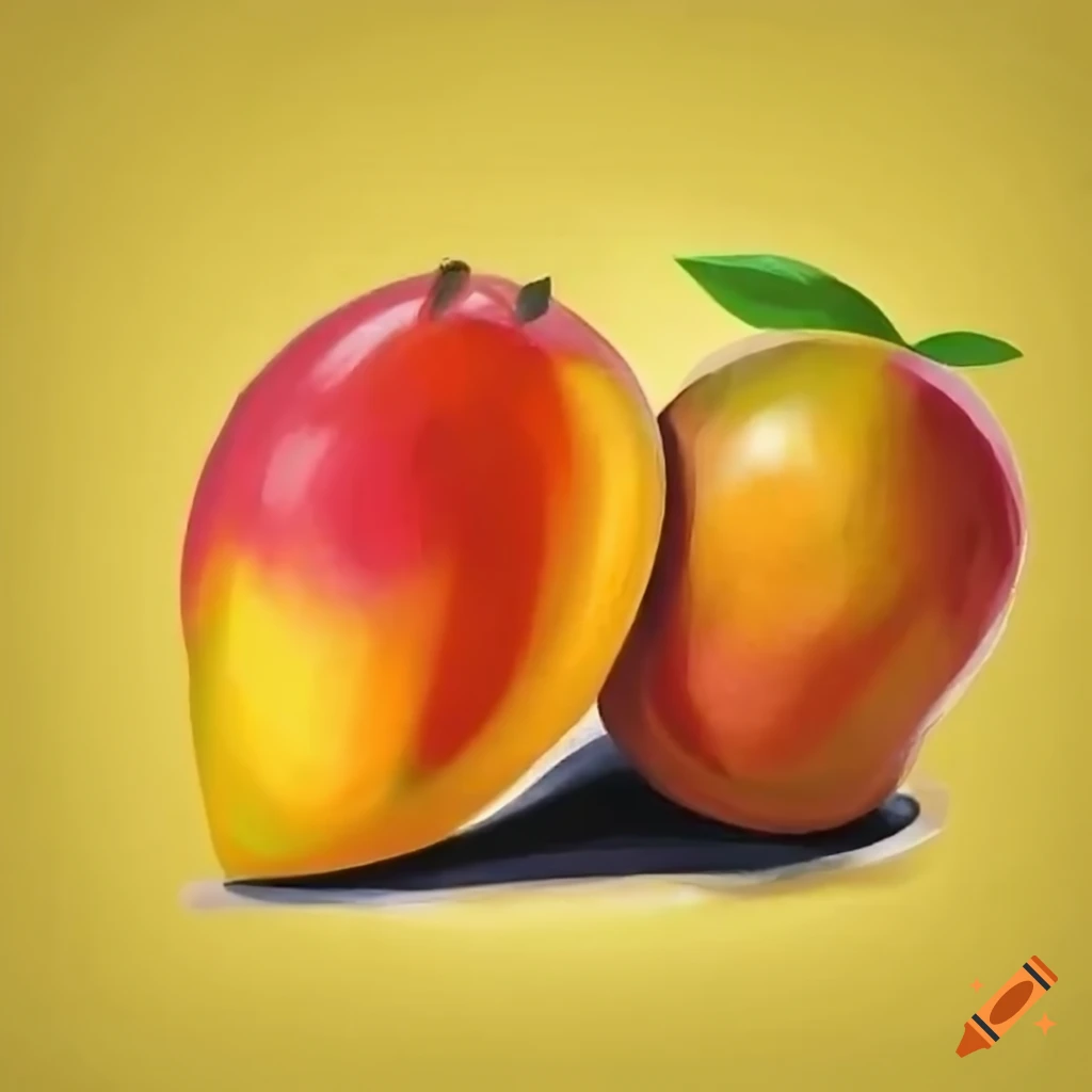 Two ripe mangos