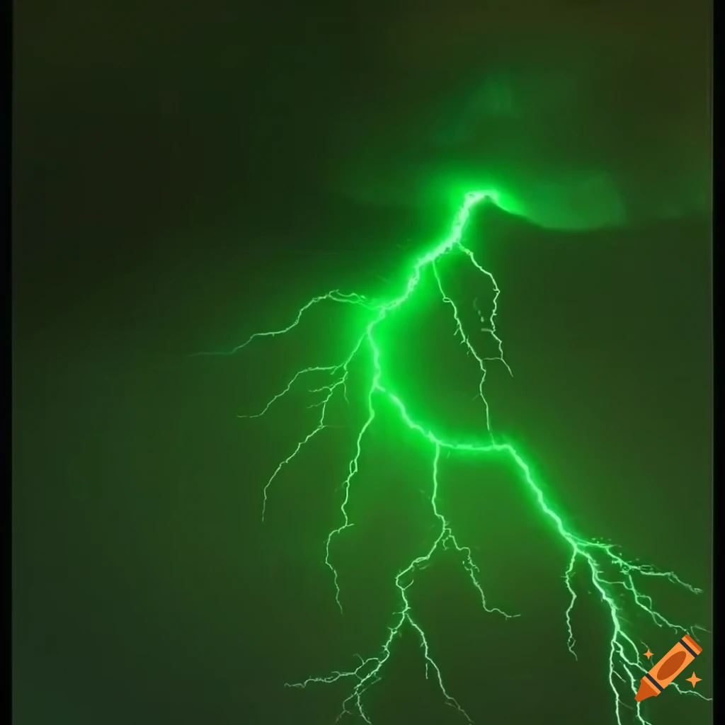 Green lightning strike