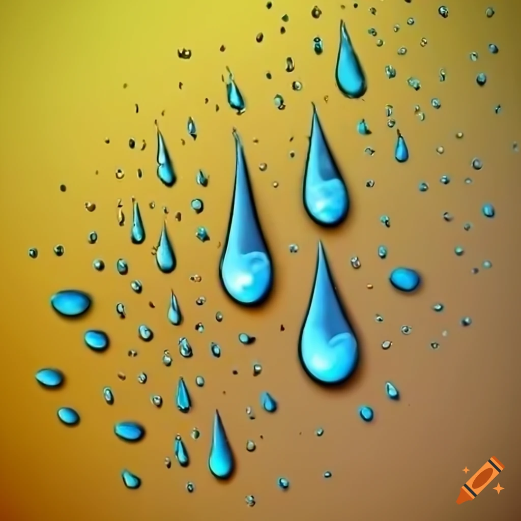 Sweat droplets on yellow background