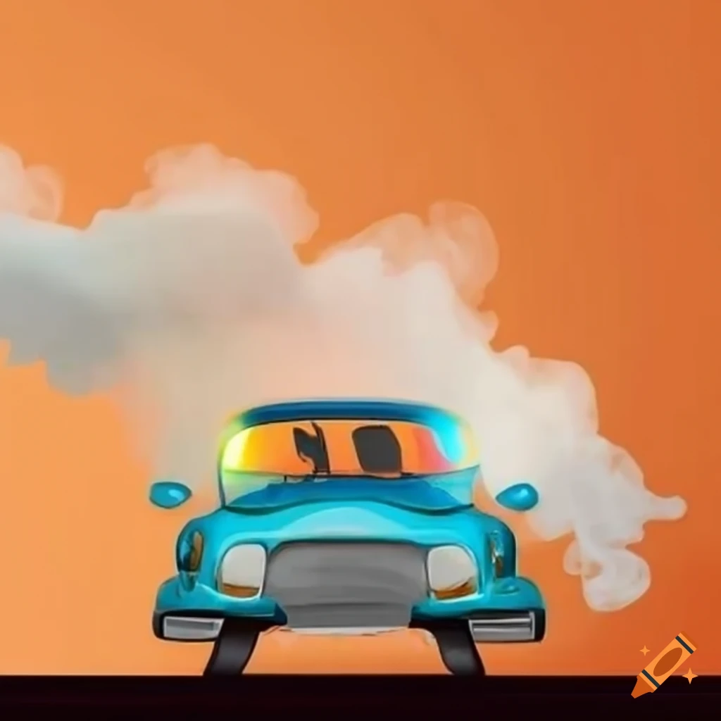 Illustration of passengers coughing in a smoky car