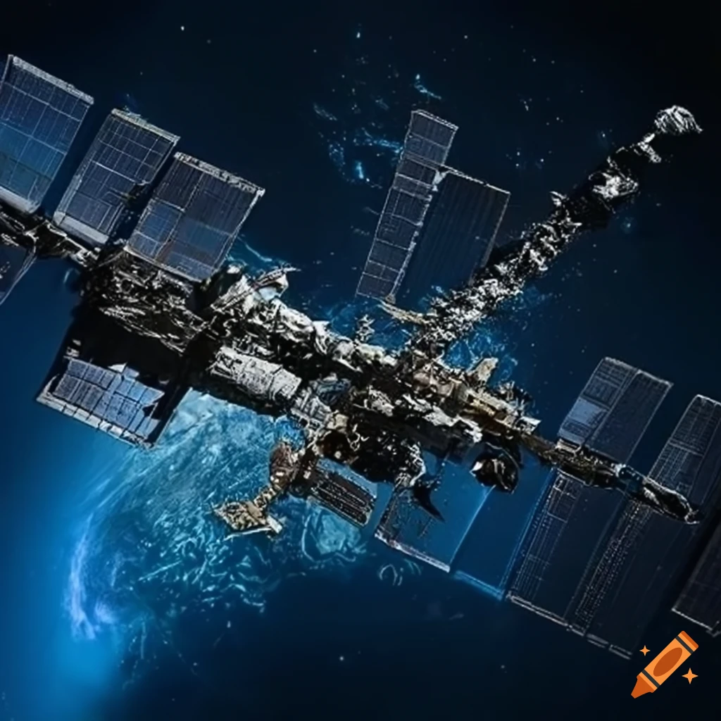 Image of a shattered international space station