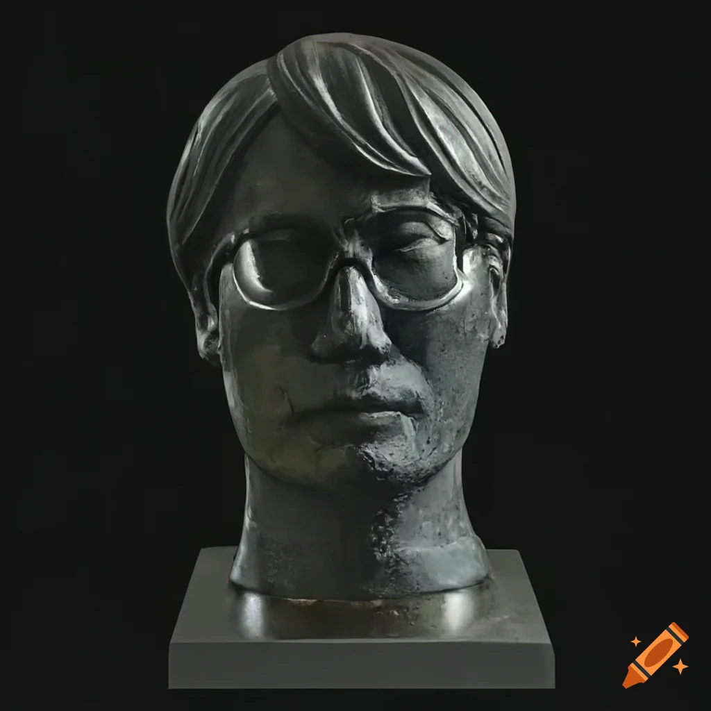 Black marble sculpture of hideo kojima's face on Craiyon