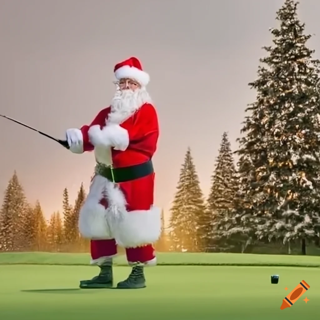 Santa claus playing golf on Craiyon