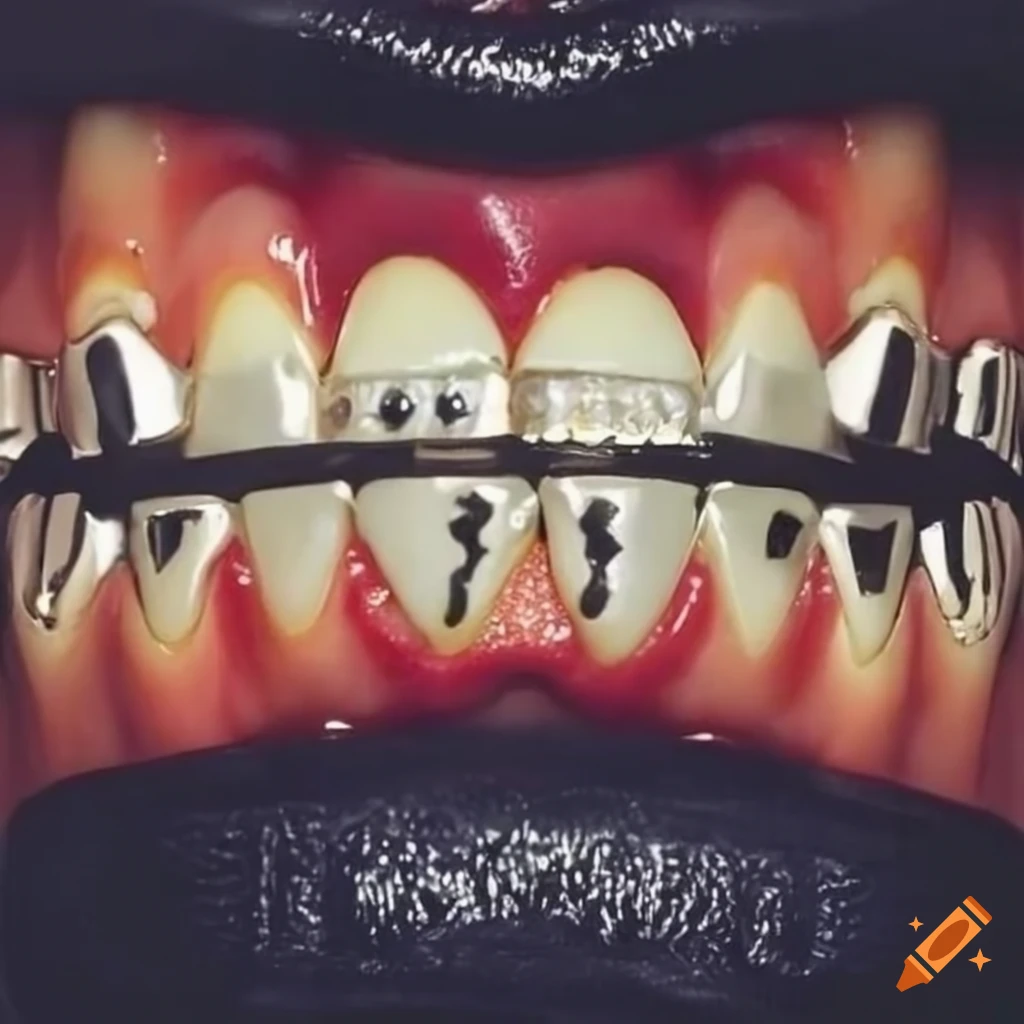Grillz on white teeth